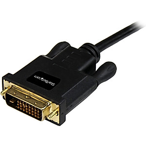 StarTech.com 3ft (0.9m) Mini DisplayPort to DVI Cable - Mini DP to DVI Adapter Cable - 1080p Video - Passive mDP 1.2 to DVI-D Single Link - mDP or Thunderbolt 1/2 Mac/PC to DVI Monitor (MDP2DVIMM3B)