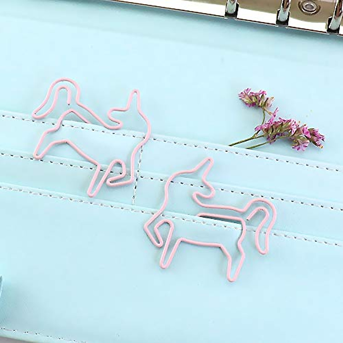 Unicorn Paper Clips, Cute Small Animal Shape Paperclips - Bookmark Clips Metal File Note Clips Page Marker for School Wedding Party Invitation Decoration - Planner Paperclips (20 pcs) (Unicorn)