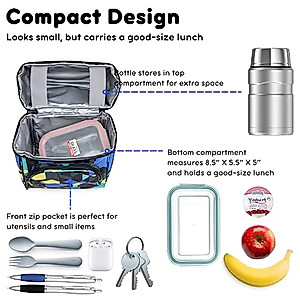 J World Corey Kids Lunch Bag. Insulated Lunch-Box for Boys Girls, Cubes