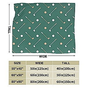 Golf Throw Blanket Sport Flannel Blanket Soft Cozy for Sofa Nap Couch Bed Living Room Suitable for All Seasons 50"x40"