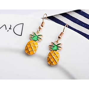 Funny Pineapple Fruit Dangle Earrings for Women Cute Pineapple Statement Love Trendy Earrings Jewelry (1 Pair)