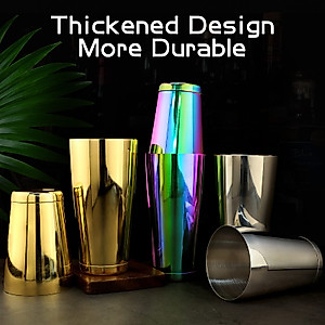 Stainless Steel Cocktail Shaker - 2 Piece 18oz & 28oz Boston Cocktail Shaker Bar Shaker Set Martini Shaker Set Bartender Shakers for Bartending - Silver 6 Pack