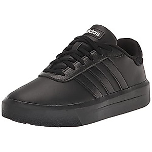 adidas Women's Court Platform Skate Shoe, Black/Black/White, 8.5
