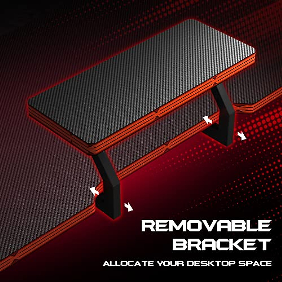 Furmax 47 inch Gaming Desk PC Computer Table Racing Style Home Office Desk Z Shaped Carbon Fiber Desktop Gamer Workstation with Monitor Stand Cup Holder and Headphone Hook (47 inch)