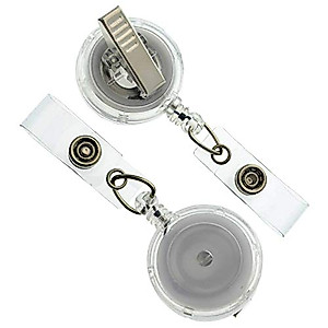 25 Pack - Premium Clear (Translucent) Retractable Badge Reels with Alligator Swivel Clip on Back by Specialist ID (Translucent Clear)