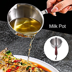Mini Saucepan, Milk Pot, Milk Coffee Warmer 304 Stainless Steel Mini Melting Pot with 2 Pour Spouts for Heating Milk Melting (120ML)