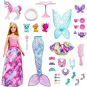 Barbie Dreamtopia Fairytale Surprise Box with Barbie Doll and 24 Gifts Including Fairytale Fashions, Magical Pets and Accessories