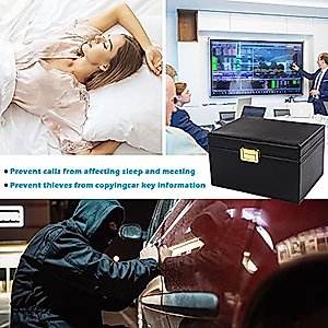 Faraday Box, [Newest Version] Diyife Key Fob Protector, RFID Box for Car Keys, Carbon Fiber Signal Blocker for Keyless Fob, Car Key Signal Blocker Cage, Signal Blocking Box for Car Keys Phones