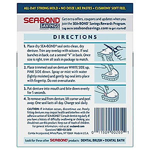 Sea-Bond Secure Denture Adhesive Seals, Original Uppers, Zinc-Free, All-Day-Hold, Mess-Free, 30 Count (Pack of 4)