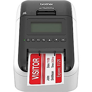 Brother QL-820NWB Professional Ultra Flexible Label Printer - Ethernet, Bluetooth, Wireless, USB Connectivity - 110 Labels Per Minute, 300 x 600 dpi, Backlit Monochrome LCD Display, Auto Cut