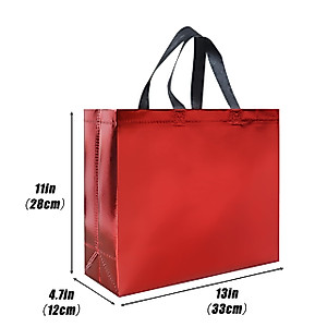 cabzymx 14 pcs Glossy Gift Bags Sets, 12.6 x 4.7 x 11 In Non-woven Reusable Party Bags with Sturdy Base, Mixcolor Goodie Bags Bulk for Birthdays, Weddings, Easter, Holiday, Party- 7 Colors