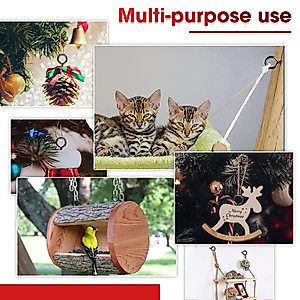 8PCS Screw Eyes, 3.2 Inch Black Eye Hooks Screw Self Tapping Eye, Heavy Duty Eye Bolt for Wood Securing Cables Wire, Hammock Stand, Indoor & Outdoor Use