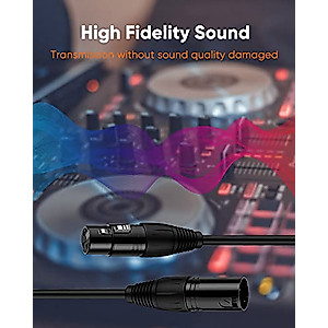 CableCreation XLR Microphone Cable, 6 FT XLR Male to XLR Female Balanced 3 PIN Mic Cables, Black