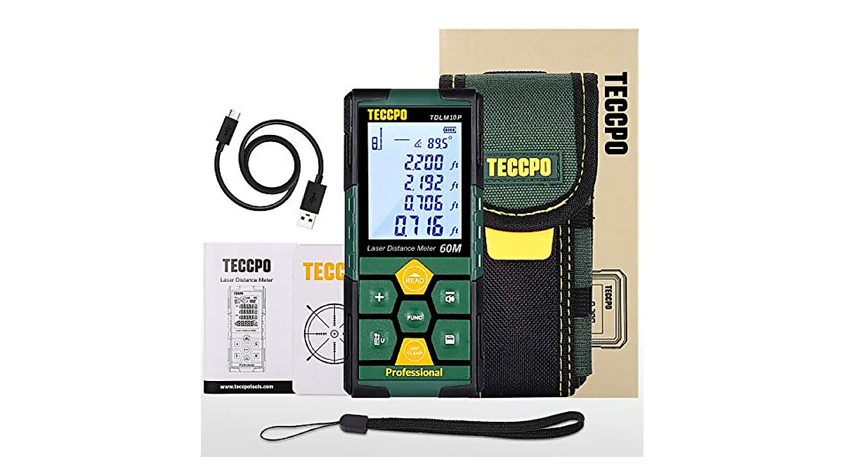 TECCPO 196ft Laser Measure - Rechargeable & Accurate Tool