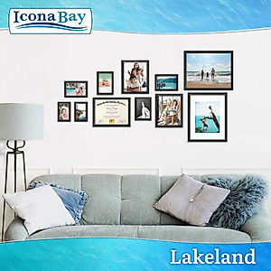 Icona Bay 11x14 (28x36 cm) Black Picture Frame, Contemporary Photo Frame 11 x 14, Composite Wood Frame for Walls or Table Top, Lakeland Collection