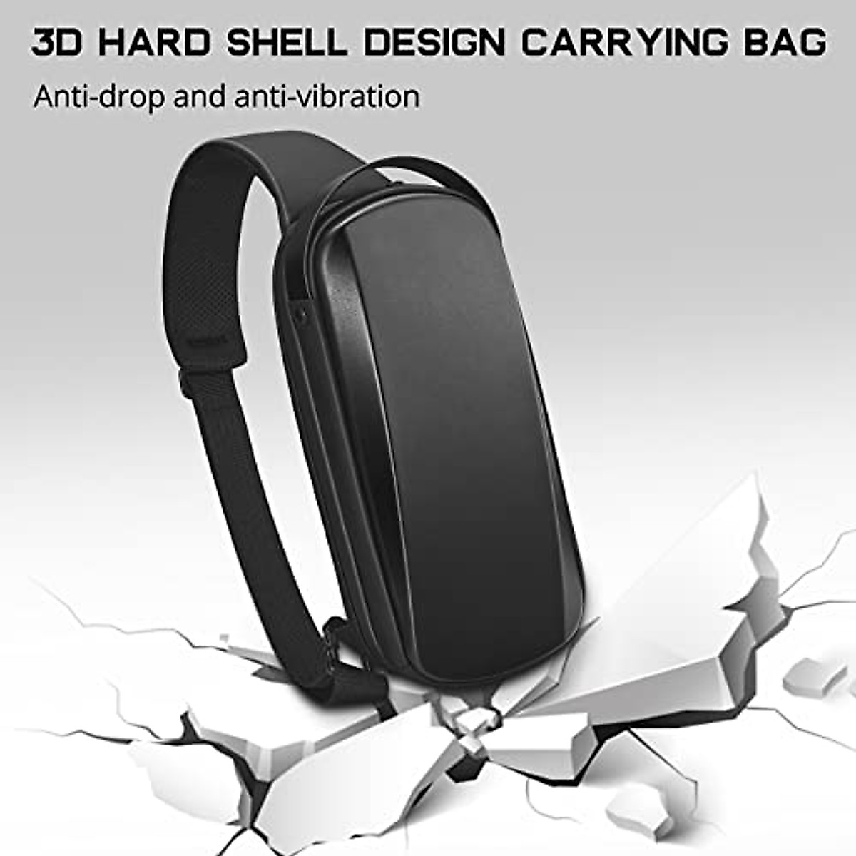 MVRPDXC Carrying Case for Steam Deck Console & Accessories, Shockproof Hard Shell Protective Crossbody Shoulder Chest Backpack with Pockets Fit Console for Travel and Home Storage