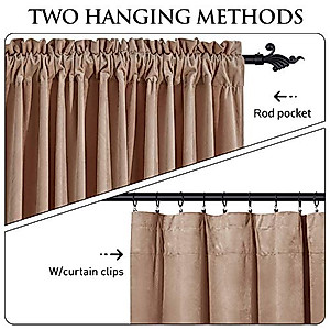 StangH Nursery Sunlight Blush Velvet Curtains - Elegant Interior Decoration Large Window Blackout Velvet Drapes for Living Room, 52 x 96 Inches Long, Blush Beige, 2 Pcs