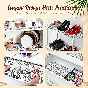 Jersow Cabinet Liner Non Adhesive Shelf Liner 12" X 240", Waterproof Cabinet Drawer Liner, for Kitchen Cabinets/Refrigerator/Wire Shelving/Bathroom/Pantry-Heavy Duty, Easy to Trim, Durable(Grey)