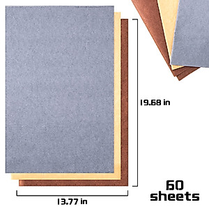 MR FIVE 60 Sheets Gift Tissue Paper Bulk, 20" x 14", Brown and Grey Tissue for Gift Bags, Wrapping Paper for Easter, Halloween, Birthday, Wedding, Baby Shower, Christmas, 3 Colors (Brown)