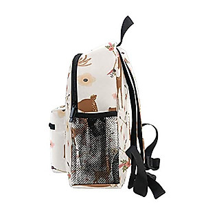 Kids Backpack Deer With Flower Arrows Preschool Bag for Toddler Boy Girls Schoolbag One Size