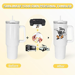 Icesip 20 Pack 40 oz Sublimation Tumblers with Handle and Straw, Stainless Steel Double Wall Vacuum Insulated Travel Mug Bulk 40oz Sublimation Tumbler Blank, 5 Colors