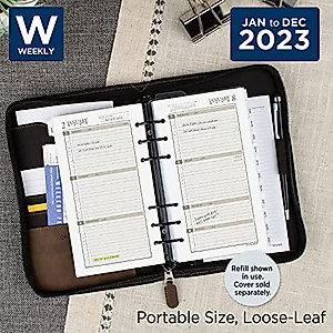 AT-A-GLANCE 2023 Weekly & Monthly Planner Refill, Hourly, 10831 DAY-TIMER, 3-3/4" x 6-3/4", Size 3, Portable Size, Loose Leaf (471-285Y)