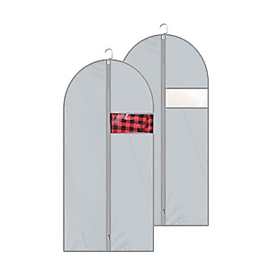 GUOER Garment Bags Set of 2, 50'' Garment Bags for Hanging Clothes, Zipper Suit Bags for Travel with Clear Window, PEVA Dress Bags for Gowns Dust Cover (23.6'' X 51'')