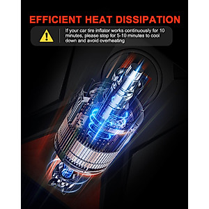 Atsanc Tire Inflator, 12V DC Portable Air Compressor with Auto-Shutoff Design, 150PSI Max Fast-Inflating Electric Air Pump for Car Tires, Auto Digital Car Tire Pump with LED Light for Various Purposes