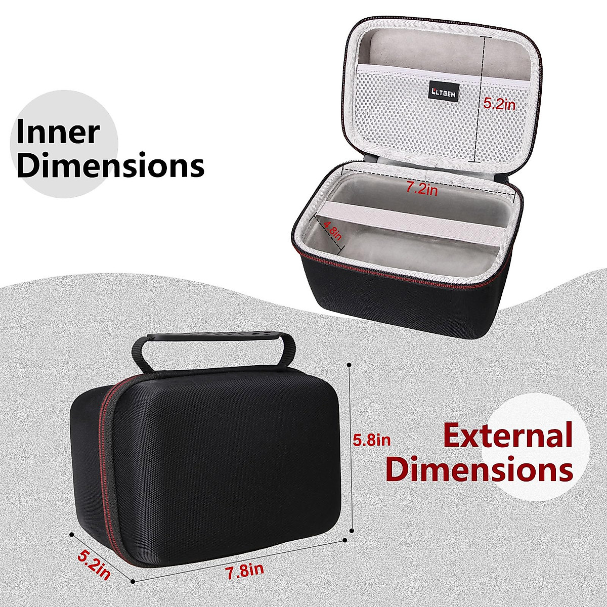 L LTGEM Baby Monitor Travel Case for VTech/Infant Optics DXR-8 PRO Baby Monitor - Hard Protective Carrying Storage Bag