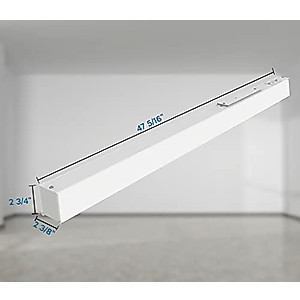 WareLight 4' Linear Suspended LED Beam, 40W, CCT Selectable, 0-10V Dimmable, 120-277V, Transparent Frosted Housing, Power Feed Cable Included