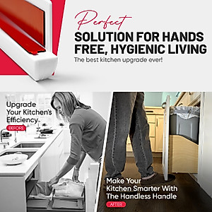 The Handless Handle – Hands-Free Garbage Drawer Foot Pull Handle, Touchless Opener for Drawers, Bins, & Cabinets