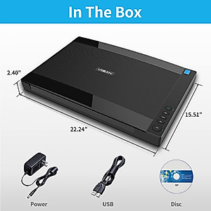 VIISAN 3120 A3 Large Format Flatbed Scanner, 1200 DPI, Scan 12" x 17" in 8 sec, Frameless, Auto-Scan, Document & Photo & Book Scanner, Design for Library, School and Soho. Supports Windows 11 & Mac
