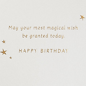 Hallmark Signature Disney Princess Birthday Card with Stickers (Belle, Ariel, Jasmine, Cinderella)