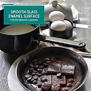 MIRRO 1.25qt Enamel Saucepan, Black