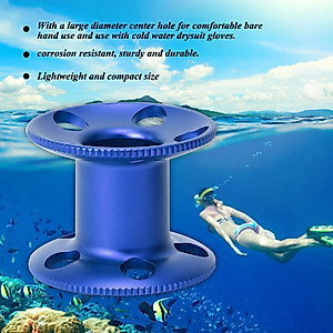Aluminum Alloy Diving Reels, Lightweight Underwater Finger Spool Reel for Free Diving Snorkeling (Blue)