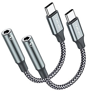 USB Type C to 3.5mm Headphone Jack Adapter, (2-Pack) USB C to Aux Female Audio Dongle Cable Cord Compatible with Samsung Galaxy S23 S22 S21 S20 Ultra S10 S9 Plus, Note 20 10, Pixel 3 4 5 6 XL,iPad Pro