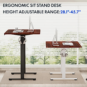 FLEXISPOT EN2 Whole-Piece Standing Desk, 55 x 28 Electric Stand Up Height Adjustable Desk (White Frame + 55" Mahogany Top, 2 Packages)