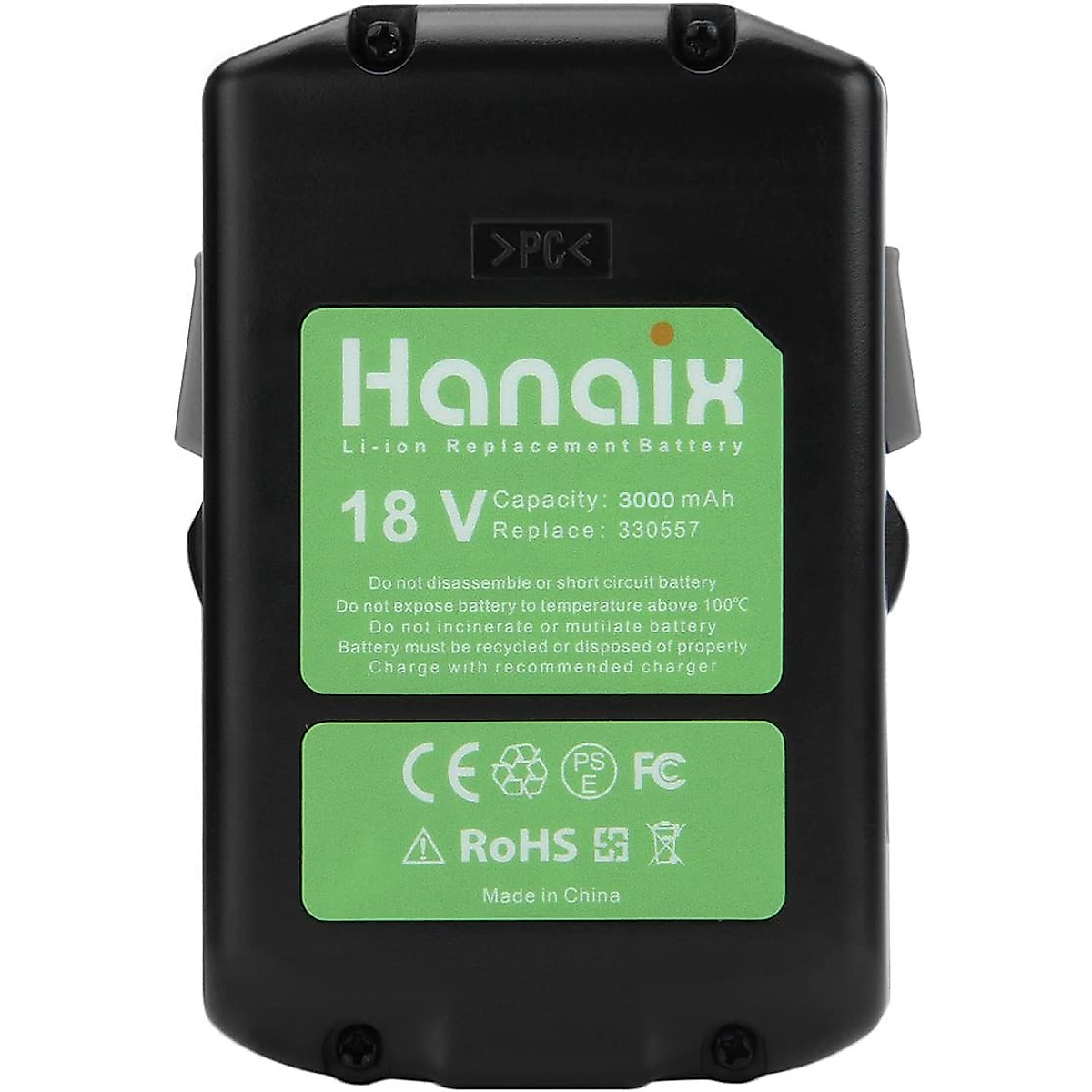 Hanaix 3.0Ah 18V Battery for Hitachi BSL1815X BSL1815S BSL1830 BSL1830C 330139 330557 339782 Li-ion Replacement Battery Slide Style