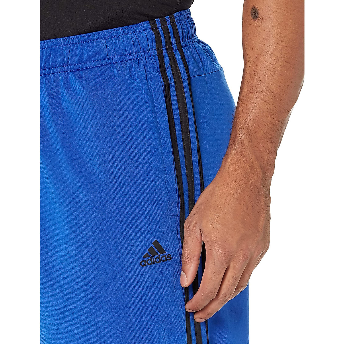 adidas Big & Tall Essential 3-Stripes Open Hem Tricot Pants Team Royal Blue/Black 4XL 34