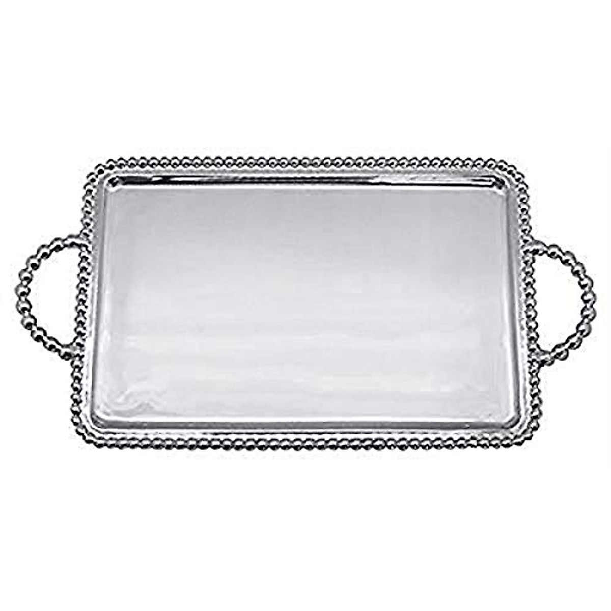 Mariposa Beaded Service Tray, One Size, Silver