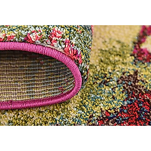 Unique Loom Estrella Collection Colorful, Abstract, Watercolor, Modern, Eclectic Area Rug, 3 ft 3 in x 5 ft 3 in, Multi/Beige