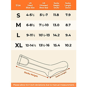 ORORO Heated Socks for Men Women, Rechargeable Electric Socks for Cold Feet(Black,S)