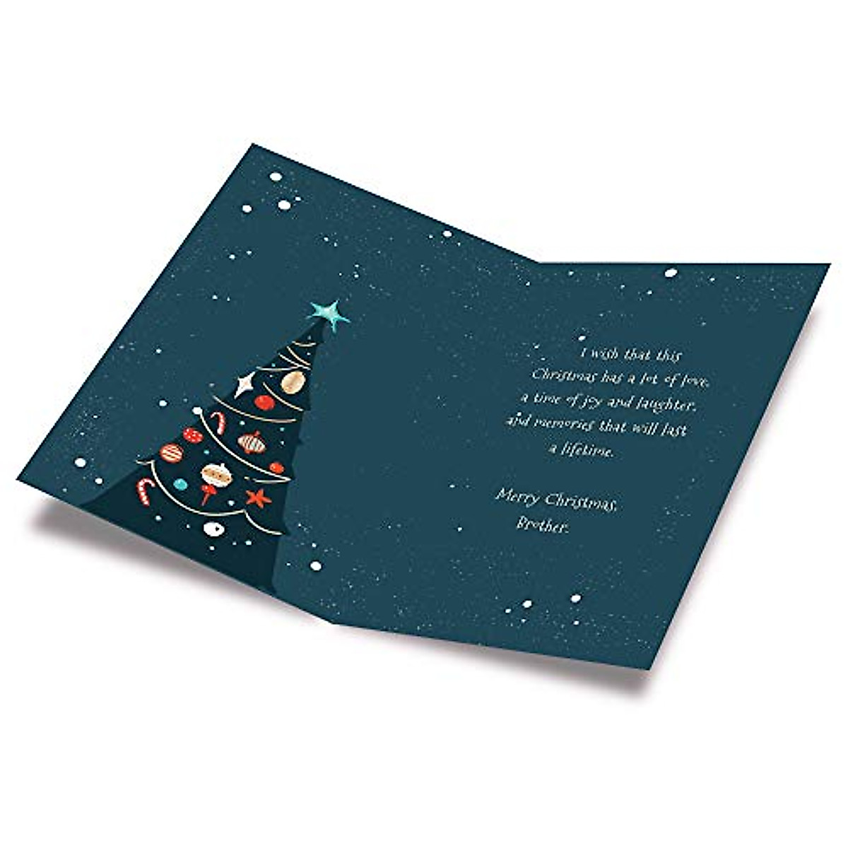 Christmas Card Brother | Made in America | Eco-Friendly | Thick Card Stock with Premium Envelope 5in x 7.75in | Packaged in Protective Mailer | Prime Greetings