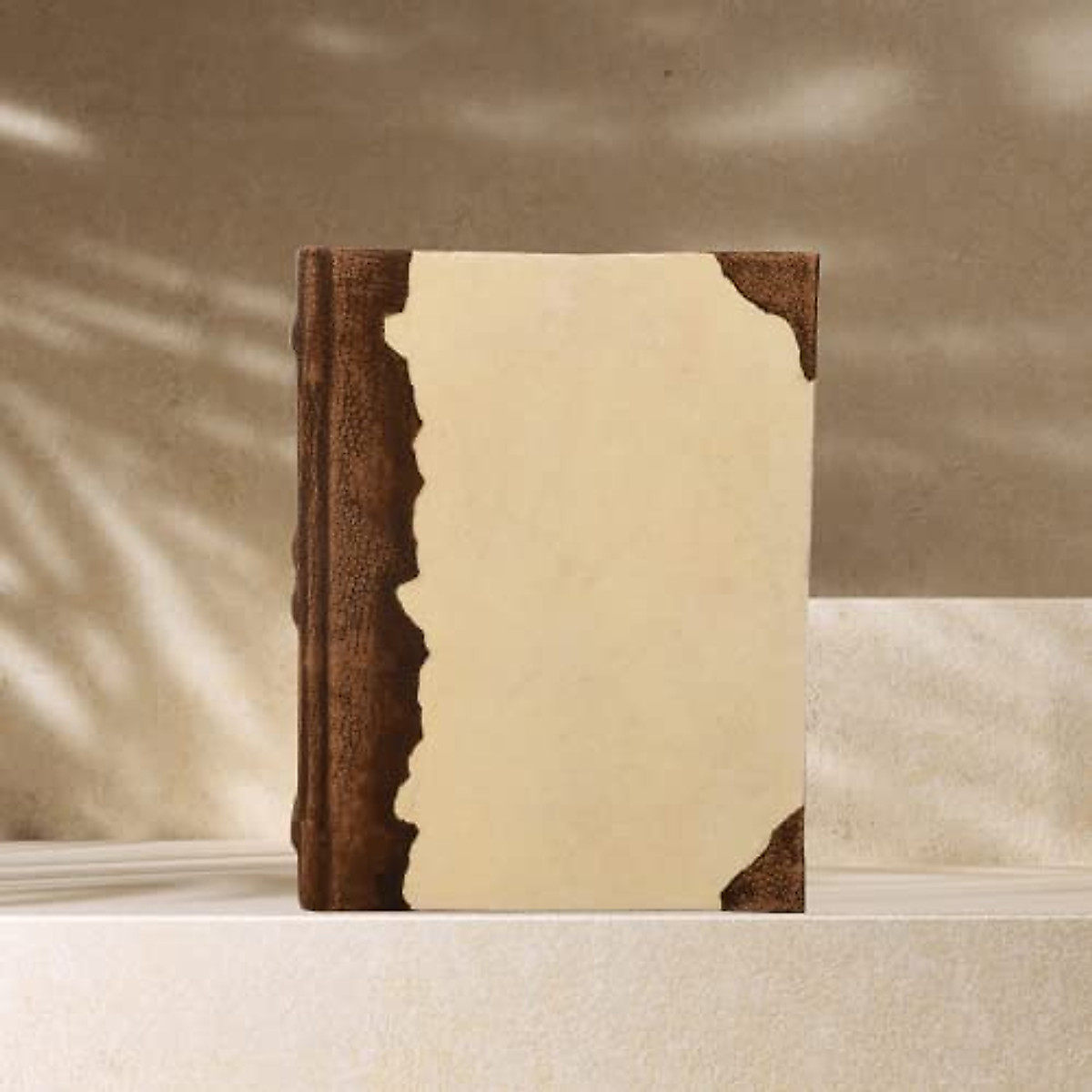 LEATHER VILLAGE Leather Journal – Vintage Leather Journal – Book of Shadows – Leather Bound Journal – Leather Sketchbook – Antique/Vintage Deckle Edge Handmade Paper of 200 GSM – 8 X 6 inches