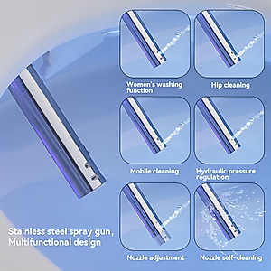 Automatic Flushing, Manual Flipping, Modern Classic Elongated with Dryer, Warm water, Foot Sensor Operation, Heated Bidet Seat, Tankless Smart Toilet with LED Display