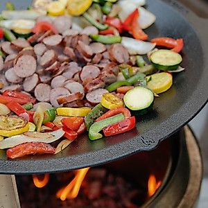Solo Stove Ranger Cast Iron Wok Top, Stir Fry Pan, Cooktop for Ranger fire pit, Fireplace accessory, Cooking surface: 14.75", Depth: 2", Weight: 12.5 lbs