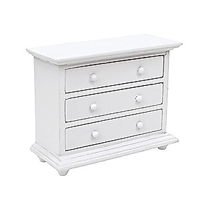 White Wooden Nursery Bedroom (5pcs) 1:12 Scale Dollhouse Furniture,Non-Toxic Paint