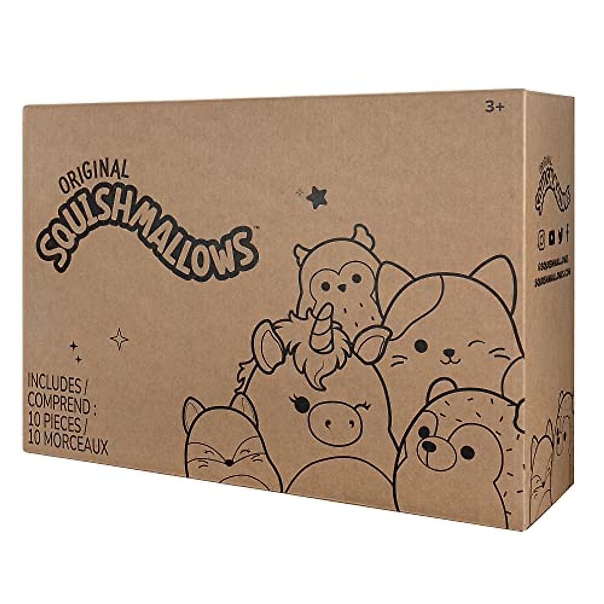 Squishmallows 5-Inch 10-Pack Plush - Diane Bigfoot, Giles Grasshopper, Maritza Cactus, Nico Axolotl, Rachel Mushroom, and More - Ultrasoft Official Kelly Toy Plush - Amazon Exclusive