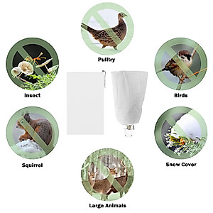 Alpurple 6 Packs Winter Zipper Plant Covers - 47" X 31.5" Warm Plant Protection Cover Bags, Frost Cloth Blanket Protecting Fruit Tree Potted Plants from Freezing Animals Eating