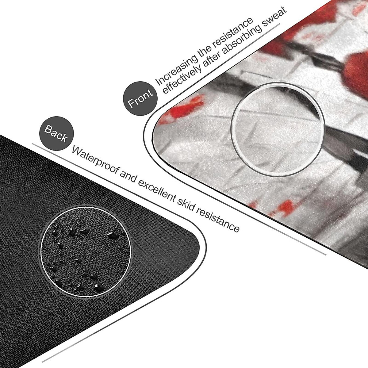 GOODOLD Romantic Eiffel Tower Yoga Mat, 71 x 26 Inch Non-slip Yoga Mats Folding Travel Exercise Mat Indoor Outdoor Gym Pilates with Storage Bag for Women Men